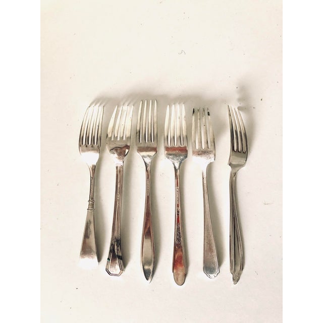 Antique & Vintage Mismatched Silverplate Dinner Forks- Set of 6 | Chairish