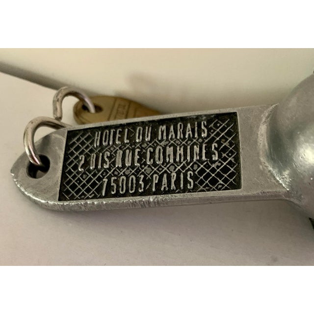 Vintage French Hotel Key & Key Fob - Hotel Paris France | Chairish