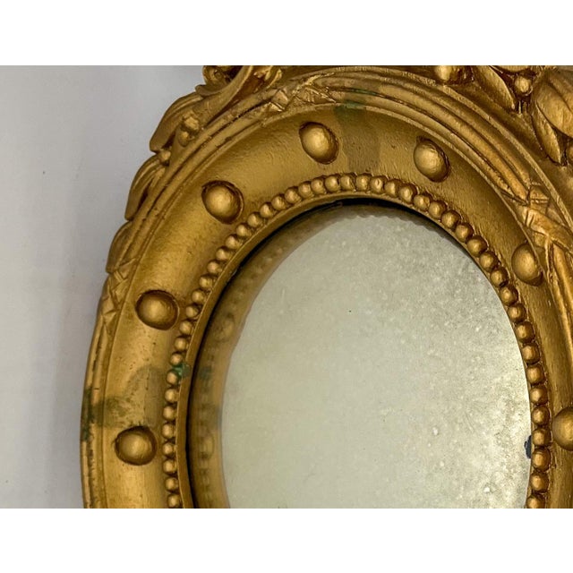 Vintage 1940s Syroco Federal Style Wood Convex/Bullseye Mirror | Chairish