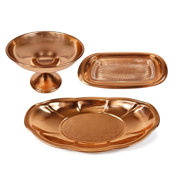 Vintage 1960s Coppercraft Guild Taunton Mass Oval Pedestal Copper ...