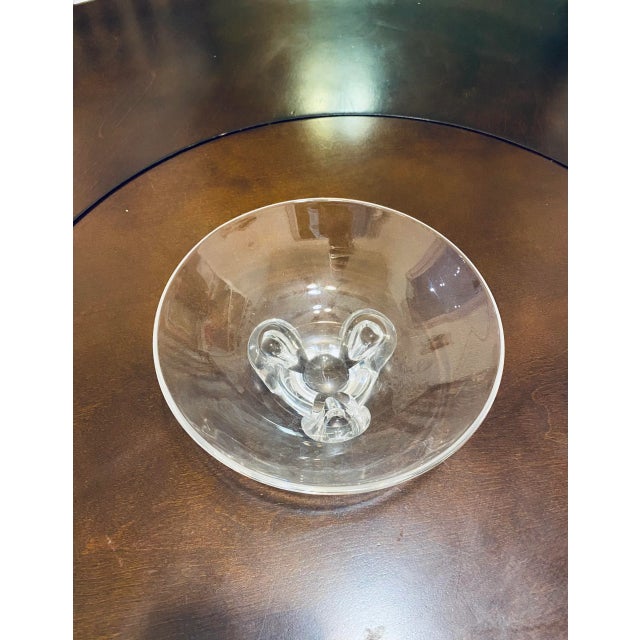 Mid Century Modern Steuben Bowl Handmade Mouth Blown Tripod Base Clear ...