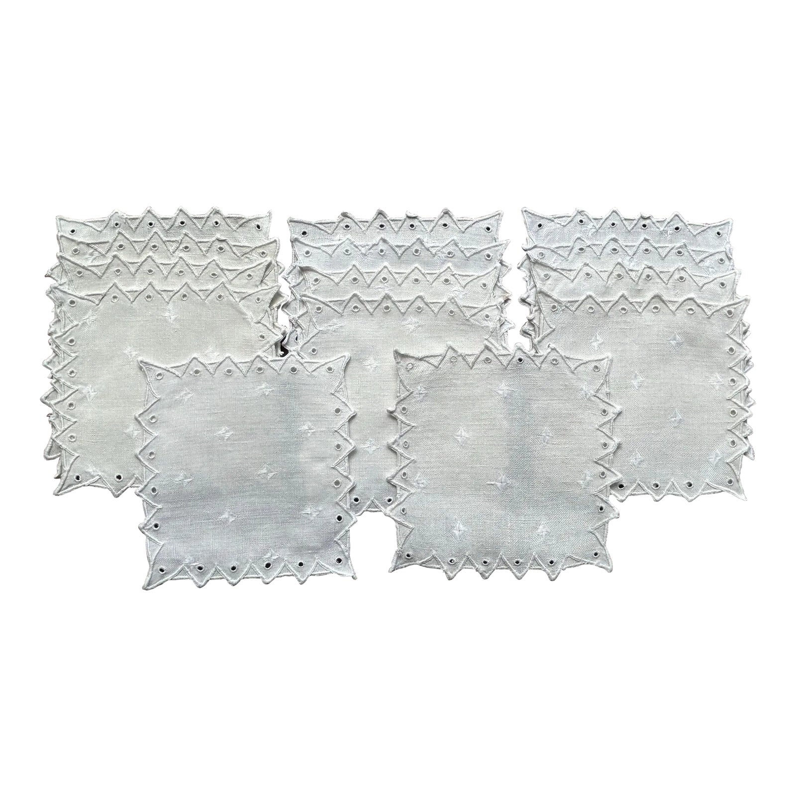 Madeira Linen Cocktail Squares | Chairish