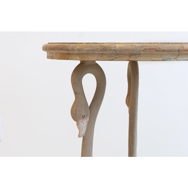 Faux Marble Swan Table | Chairish