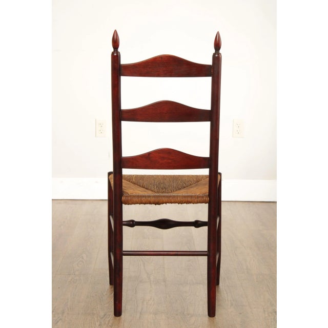 Shaker Style Antique Rush Seat Cherry Ladderback Chair | Chairish