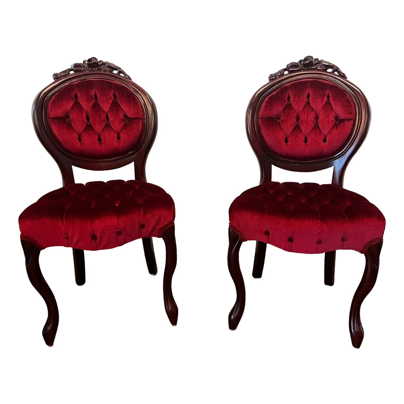 Carlton McLendon Victorian Anne Todd Side Chairs- Set of 2 | Chairish