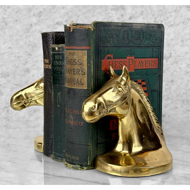 Vintage Traditional Brass Equestrian Show Horse Library Bookends - a ...