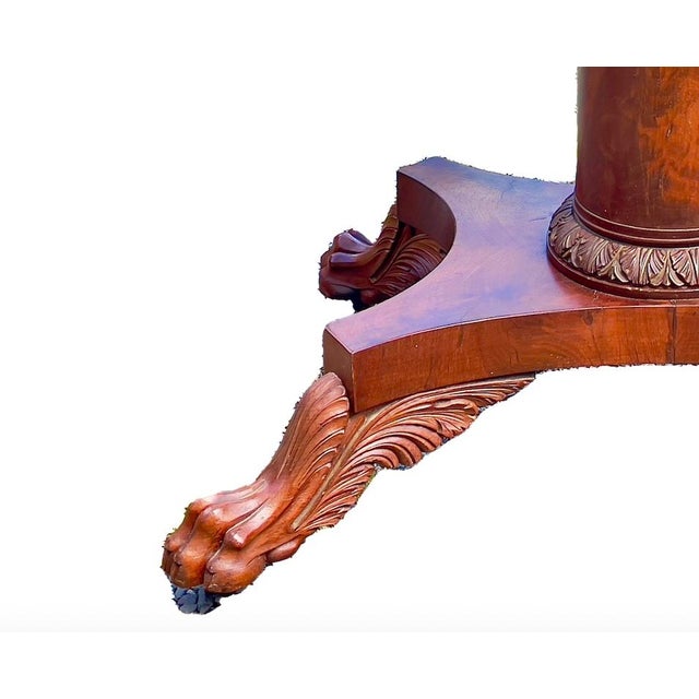 Antique American Federalist Pedestal Console Table in Flame Mahogany ...