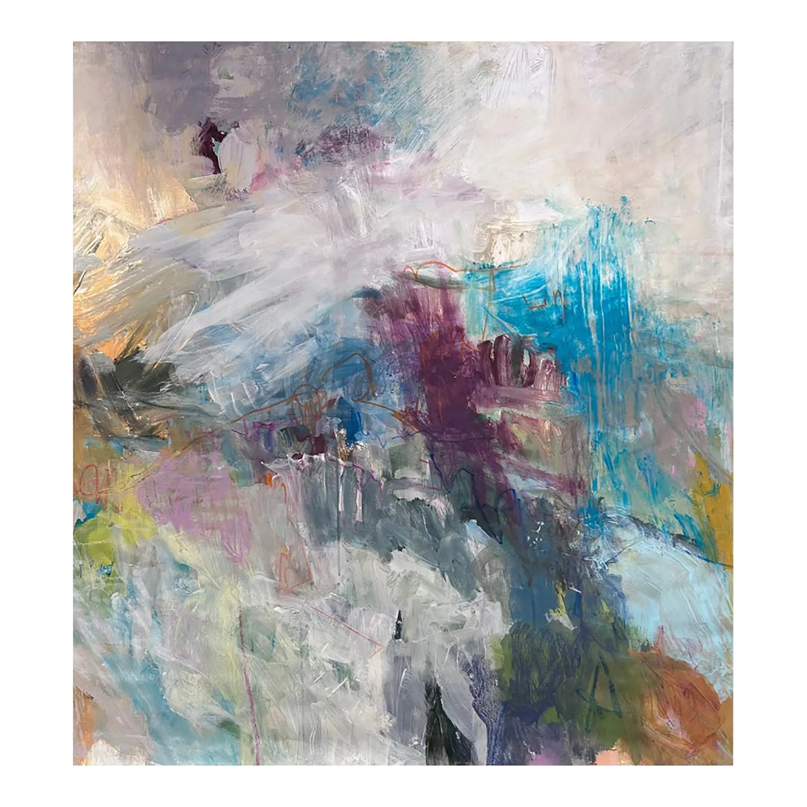 Open Invitation Original Abstract Painting on Paper by Mary Elizabeth ...
