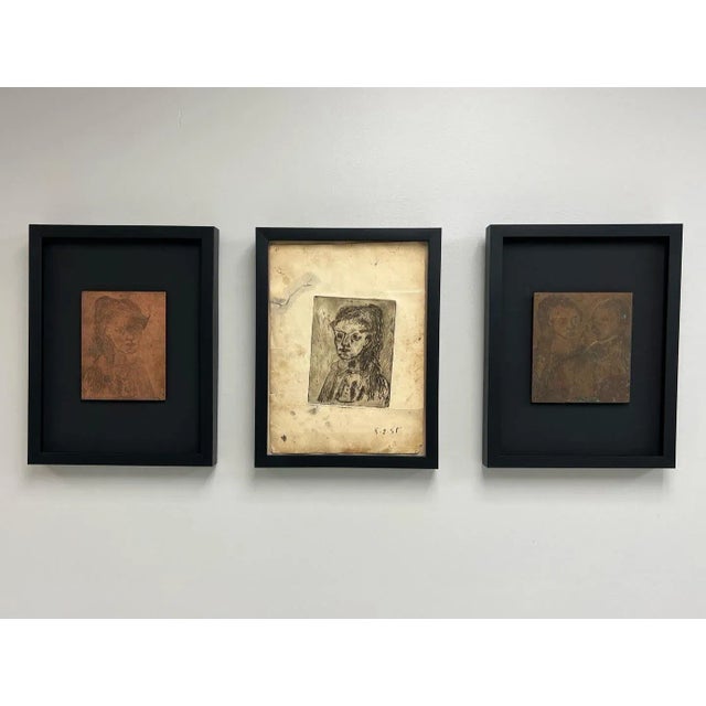 1950s Mid-Century Figurative Copper Plate Engraving & Copper Plates ...