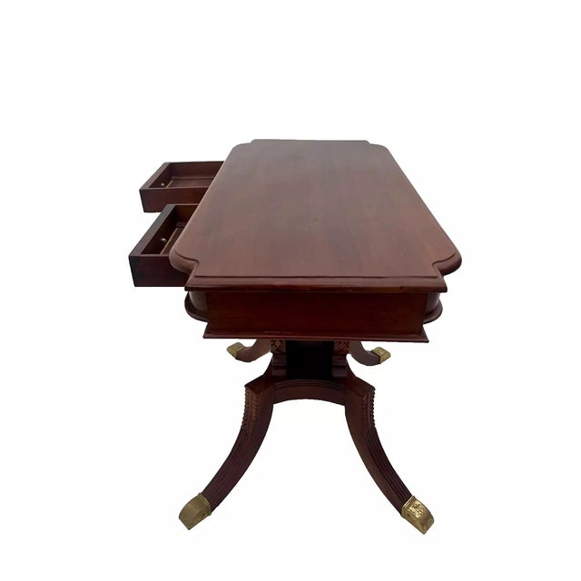 Mid 20th Century Console Table Lyre Violin Double Harp Pedestal Base ...