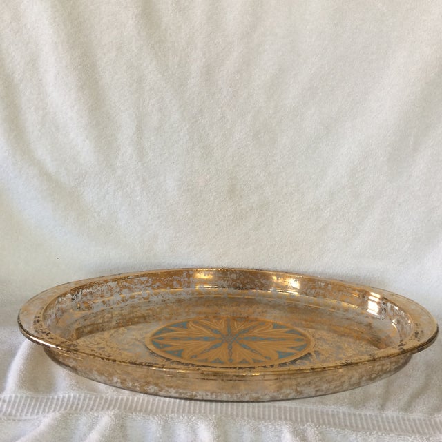vintage Pyrex kitchen blue gold georges briard dish serving plate Pyrex ...