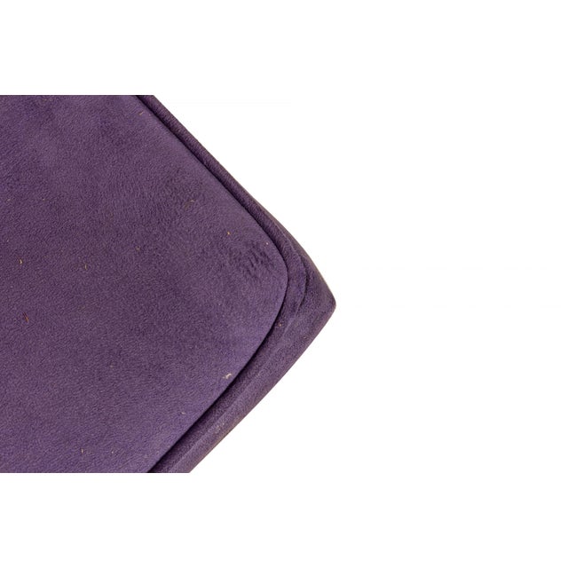 Jens Risom Danish Mid-Century Purple Tufted Velour and Wood Floating ...