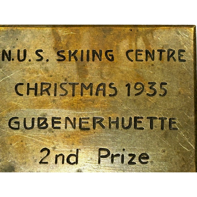 1930s Pair Austrian Art Deco Bronze Award Medal Medallions Skiing Winner & Runner Up | Chairish