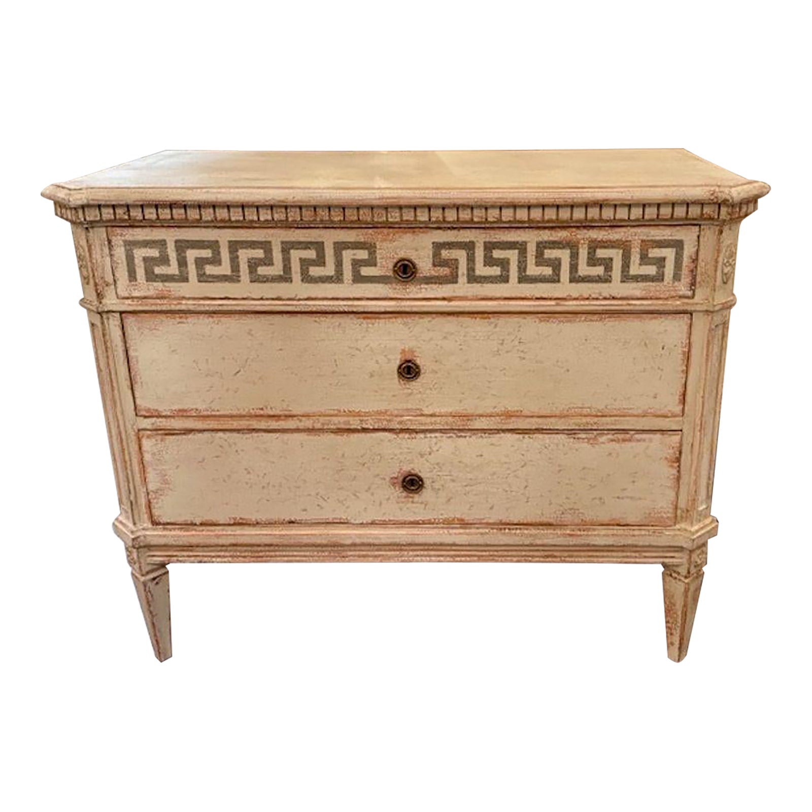 Pair of Swedish Gustavian Chests With Greek Key Design | Chairish