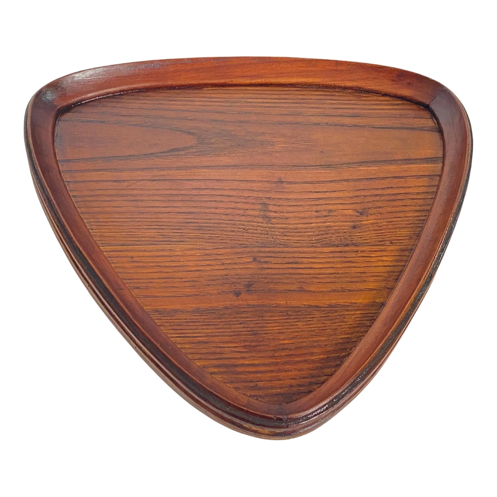 Triangular Brown Platter or Tray in Wood, 1960s | Chairish