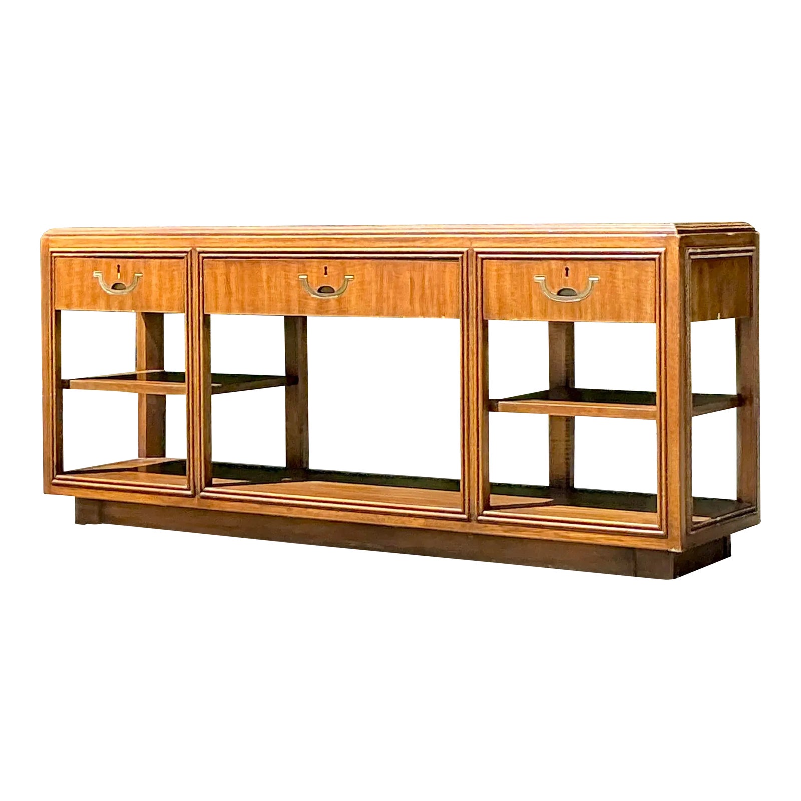 Vintage Boho Drexel Heritage Campaign Console Table | Chairish