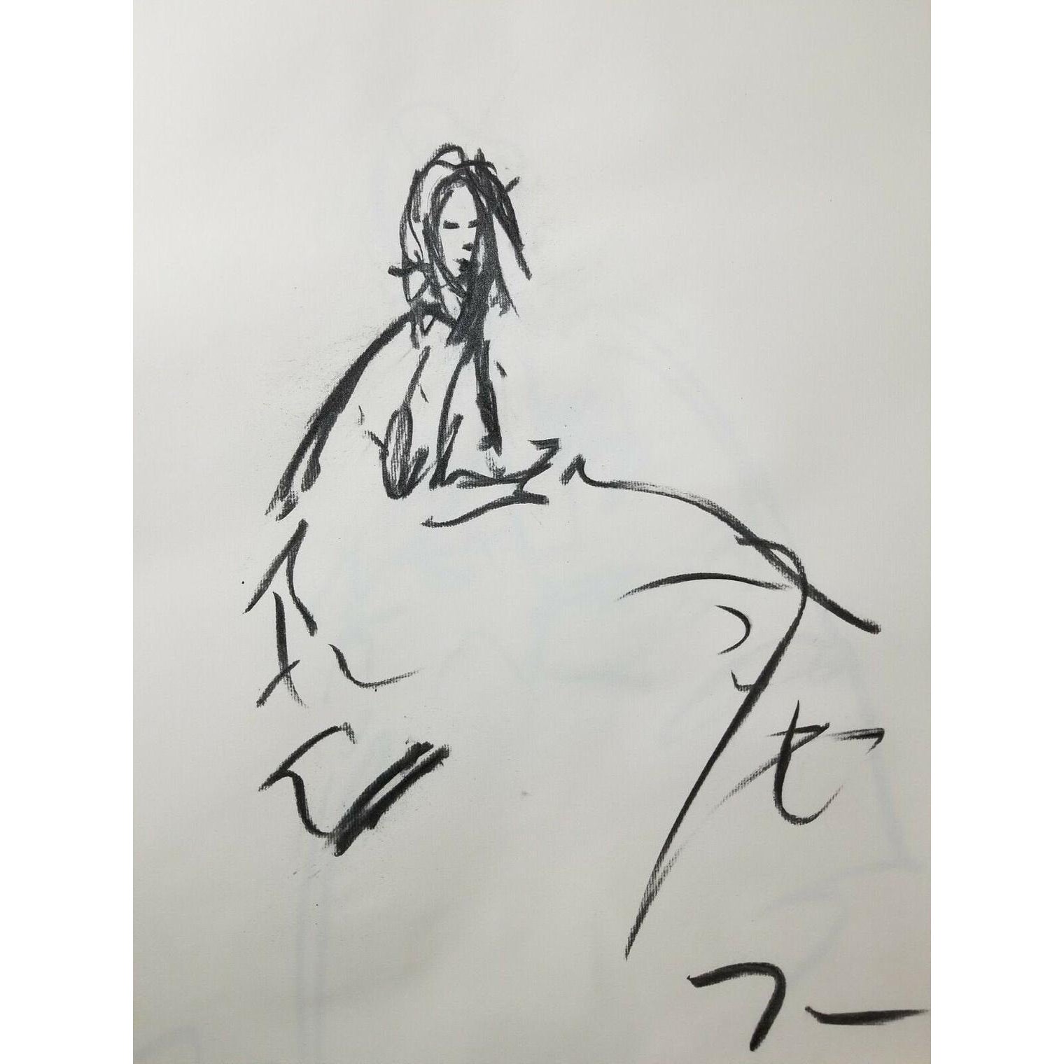Contemporary Minimalist Figurative Charcoal Drawing by Jose Trujillo ...