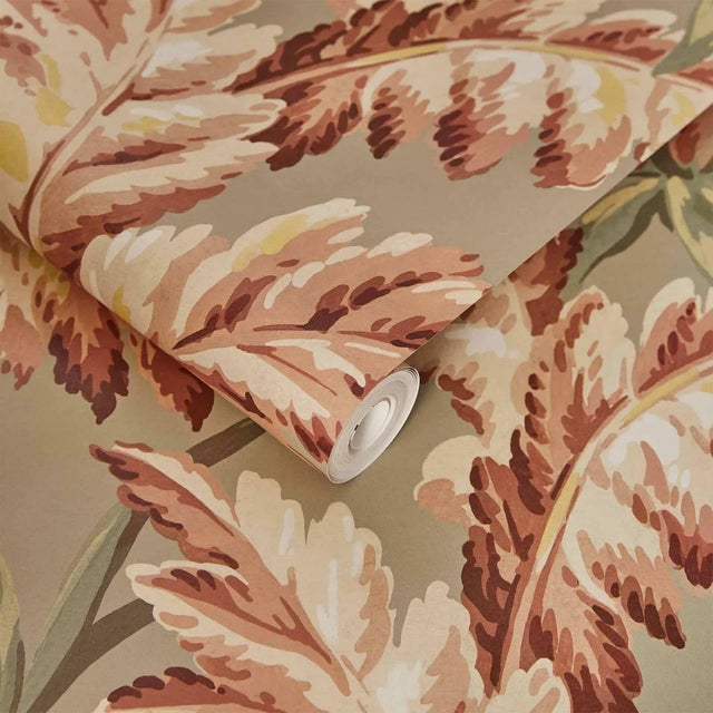 Pluma Wallpaper - Eau De Nil, Sample | Chairish
