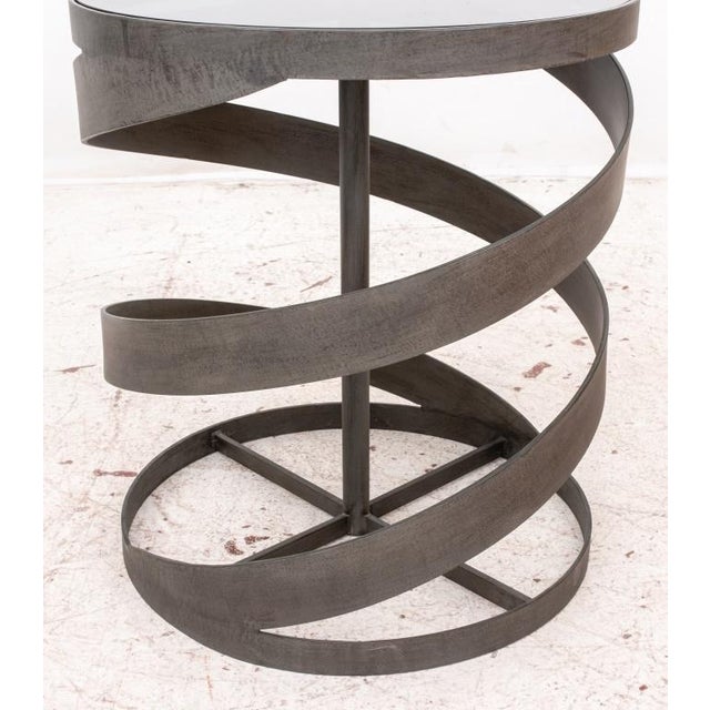 Industrial Style Metal Spiral Side Table | Chairish