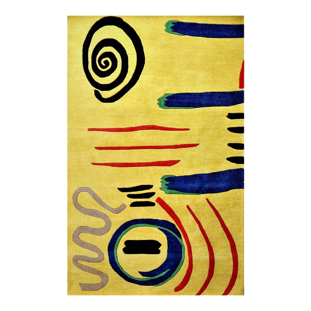 Abstract Handmade Hand Tufted Rug | Chairish
