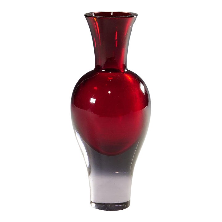 Seguso Vetri d'Arte Murano Sommerso Glass Vase 1960s | Chairish