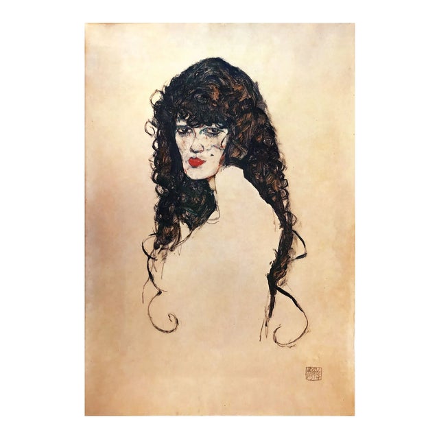 1981 Egon Schiele 25 Erotic Drawings Woman With Black Hair Chairish