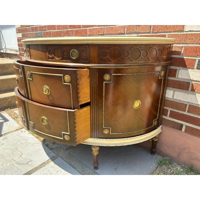17th Century Antique Mahogany Demilune Commode | Chairish