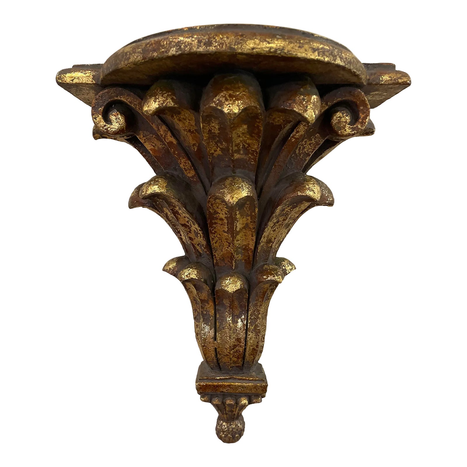 Large Vintage Mid Century Italian Style Gilt Wall Bracket Sconce | Chairish