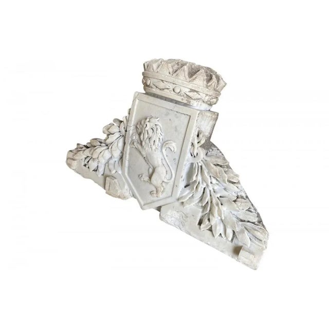 Marble Statue - Italian 18th Century Blason With Family Crest | Chairish