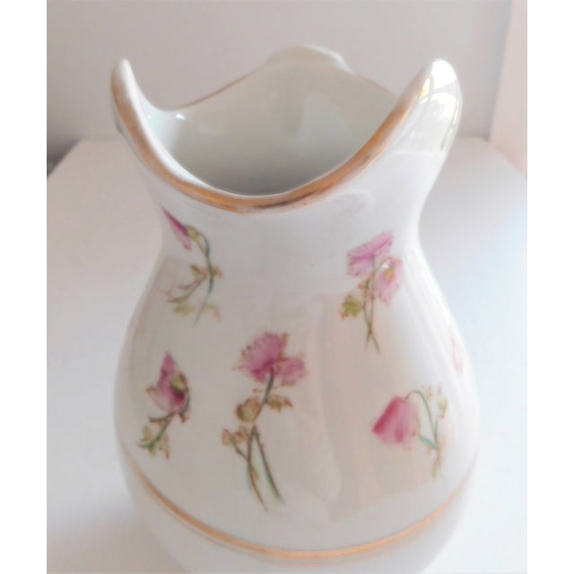 Antique White Porcelain Summery Floral Water/Drink/Flower Pitcher ...