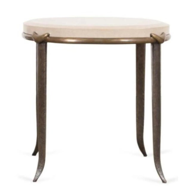 27” Tall Bronze and Indiana Limestone Tables By Tom Corbin. - a Pair ...