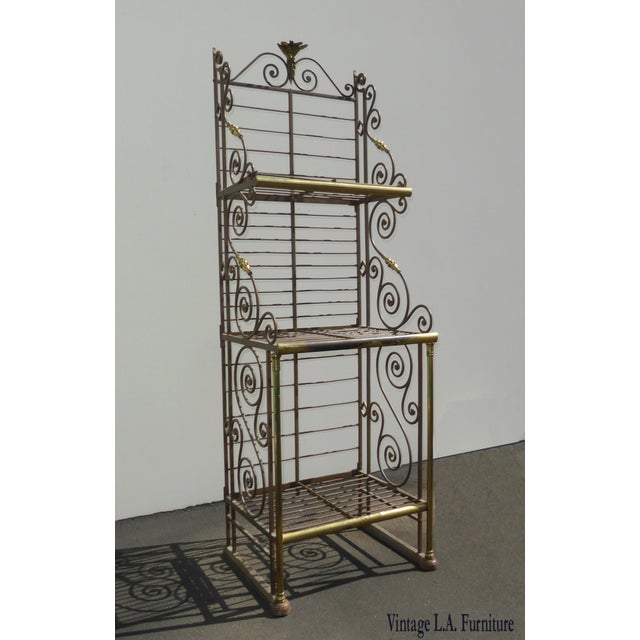 Vintage French Country Style Wrought Iron & Brass Three-Tier Baker's ...