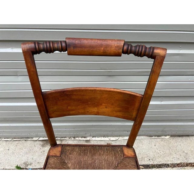 Antique Rush Seat Side Chair | Chairish