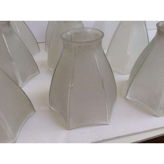 Partial Frosted Antique Glass Shades - Set of 10 | Chairish