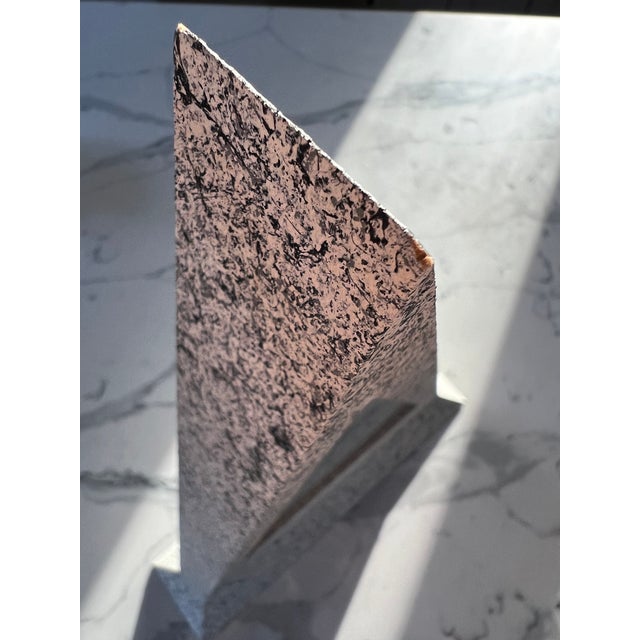 1980s Deco Revival Triangular Mantle Clock Empire Art Products Memphis ...