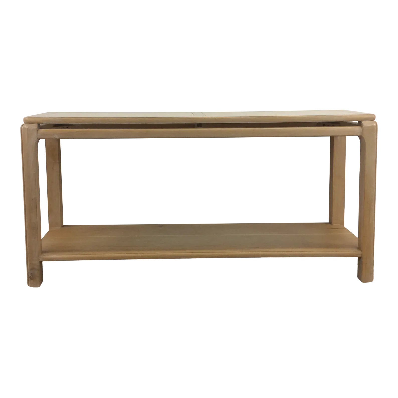 Vintage Post Modern Burlwood Sofa Table by Lane Furniture | Chairish
