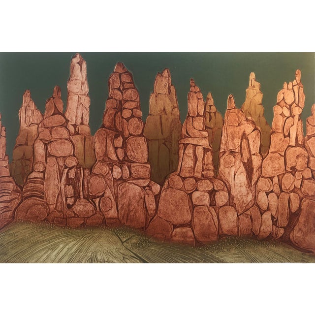 1960s Mid-Century Modern Collagraph by John Ross | Chairish