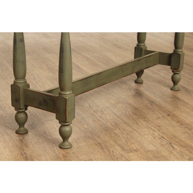 Country Farmhouse Style Hand Crafted Green Painted Console or Sofa ...