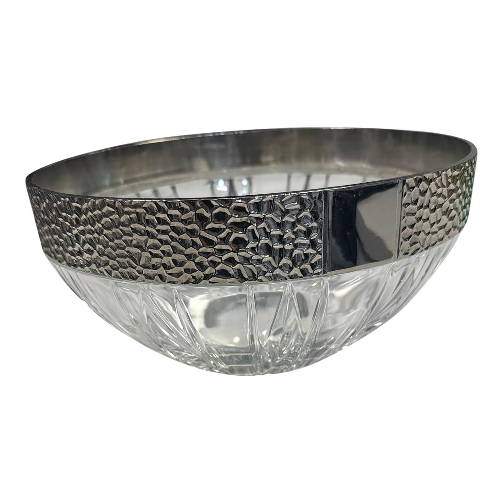 Lenox Urban Accents Crystal Centerpiece Bowl With a Hammered Metal Band ...