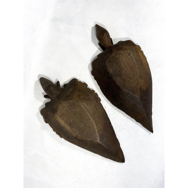 Primitive Tribal Ceremonial Hand Carved Wood Bowls / Dishes, a Pair ...