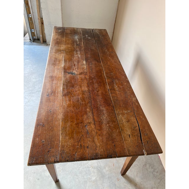 Antique French Rustic Country Farmhouse Rectangular Dining Table | Chairish