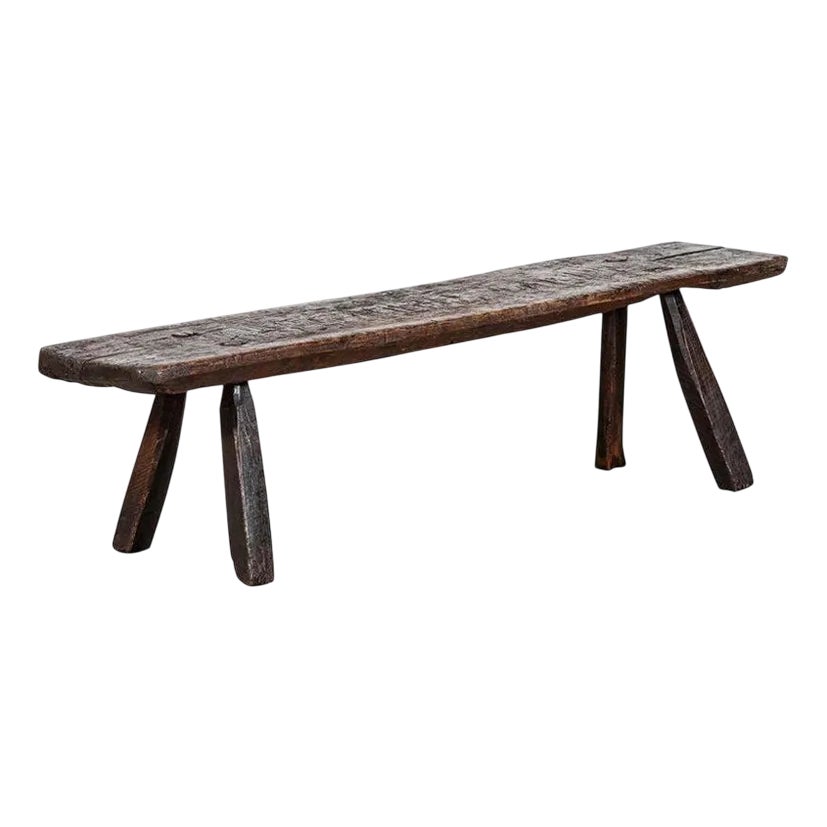 English Vernacular Oak Pig Bench, 1790 | Chairish