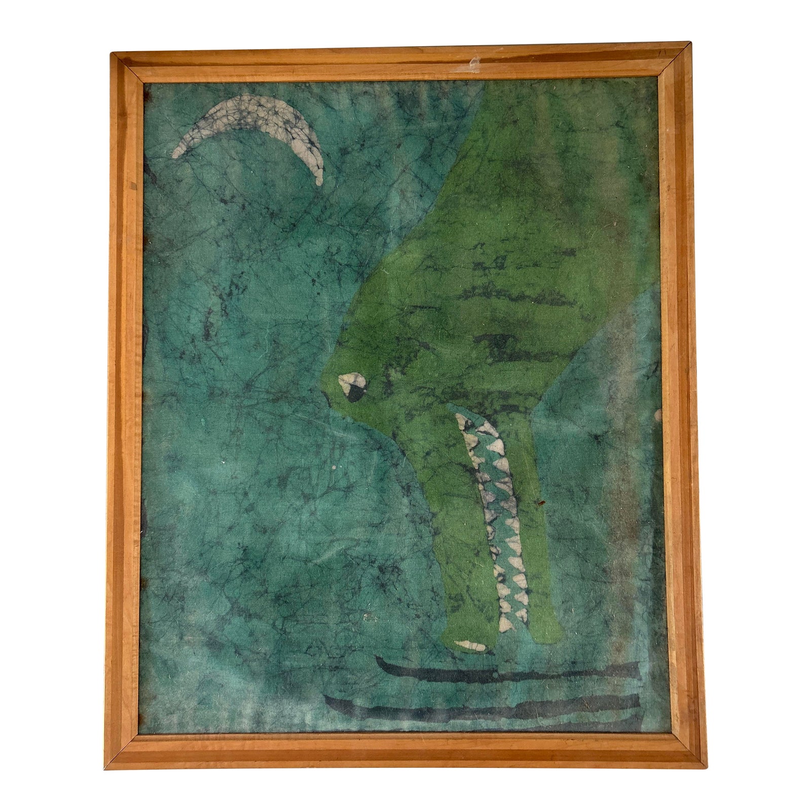 Midcentury Abstract Batik Textile Art Mounted on Board With Original ...