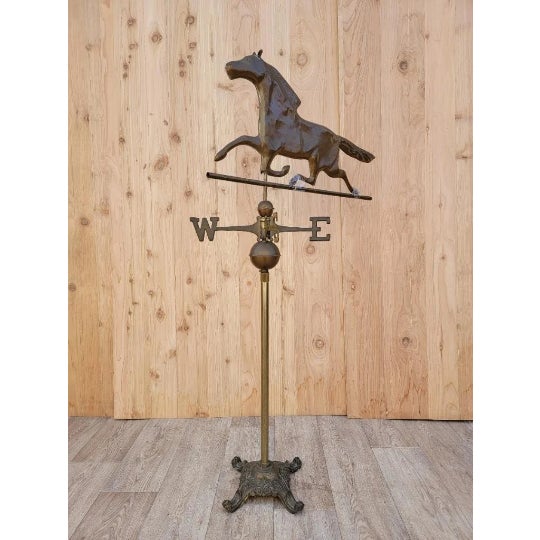 Vintage Bronze Horse Weathervane Stand | Chairish