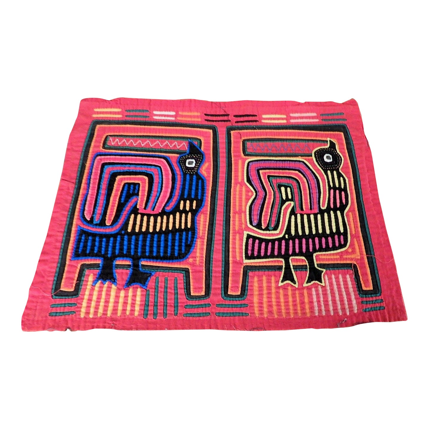 1970s Mola Textile Quilted Art of Panama Kuna Guna Indians Twin Birds ...