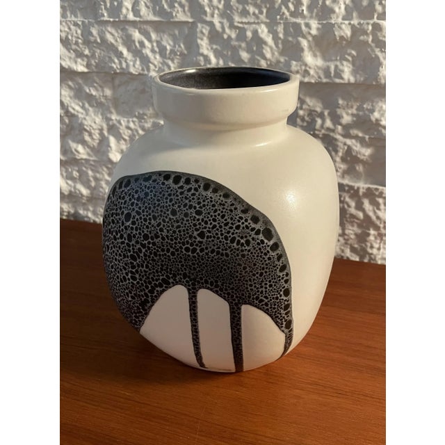 Vintage Large Mid-Century Modern Israeli Hand-Painted Ceramic Vase Made ...
