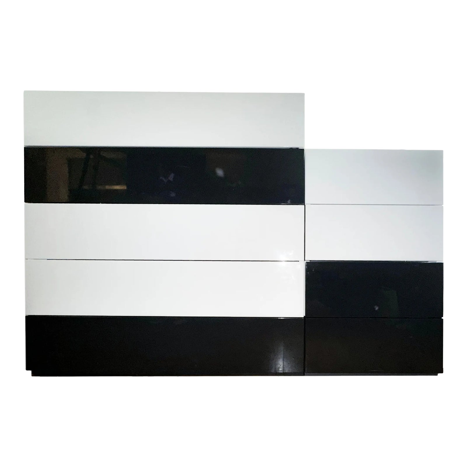 Minimal Italian Modern Brix Modular White & Gray Dresser Set by Bensen ...
