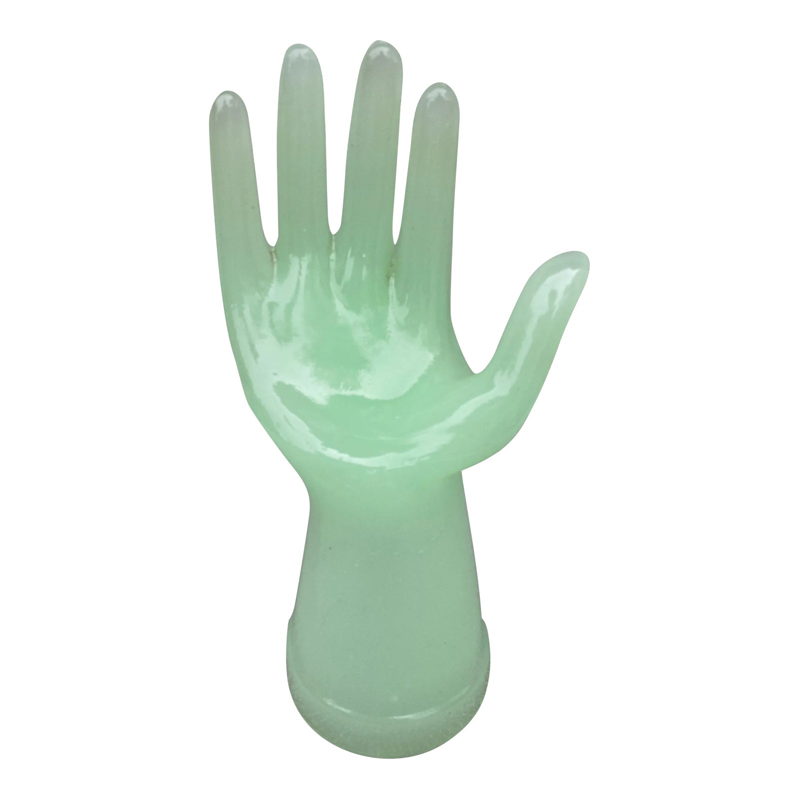 Vintage Jadeite Glass Hand Form Mold | Chairish