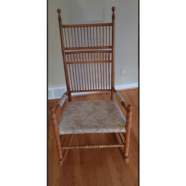 19th Century Maple Spindle Back Ladies Rocking Chair | Chairish