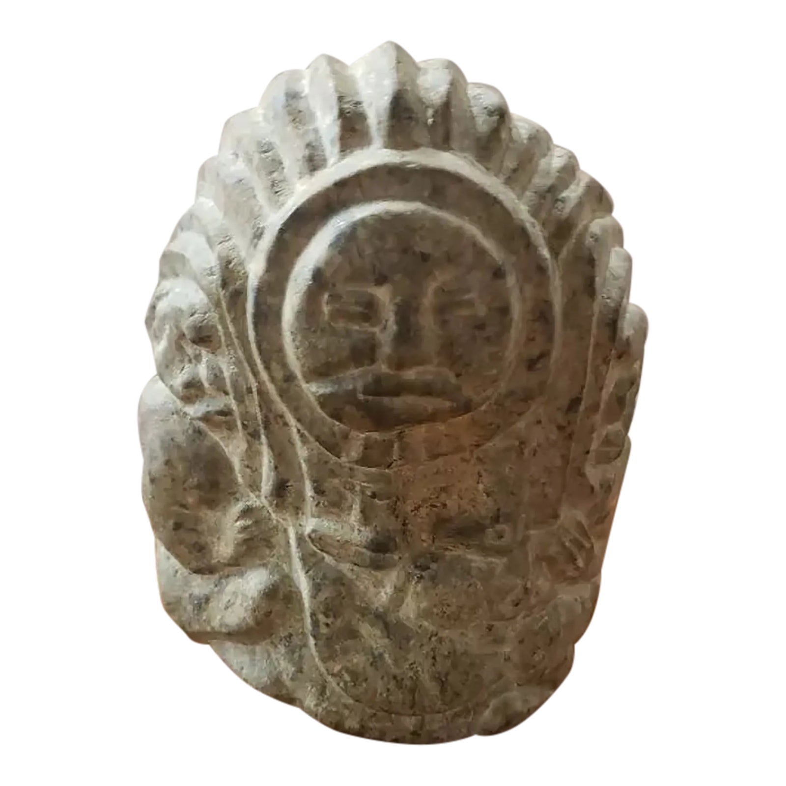Mid 20th Century Pre-Columbian Aztec Style Deity Stone Carving | Chairish